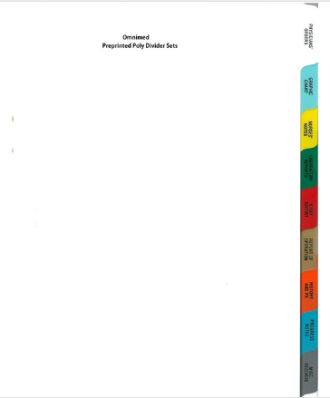10 TAB CUSTOM PRINTED POLY DIVIDER SET - Scot-Med LLC.