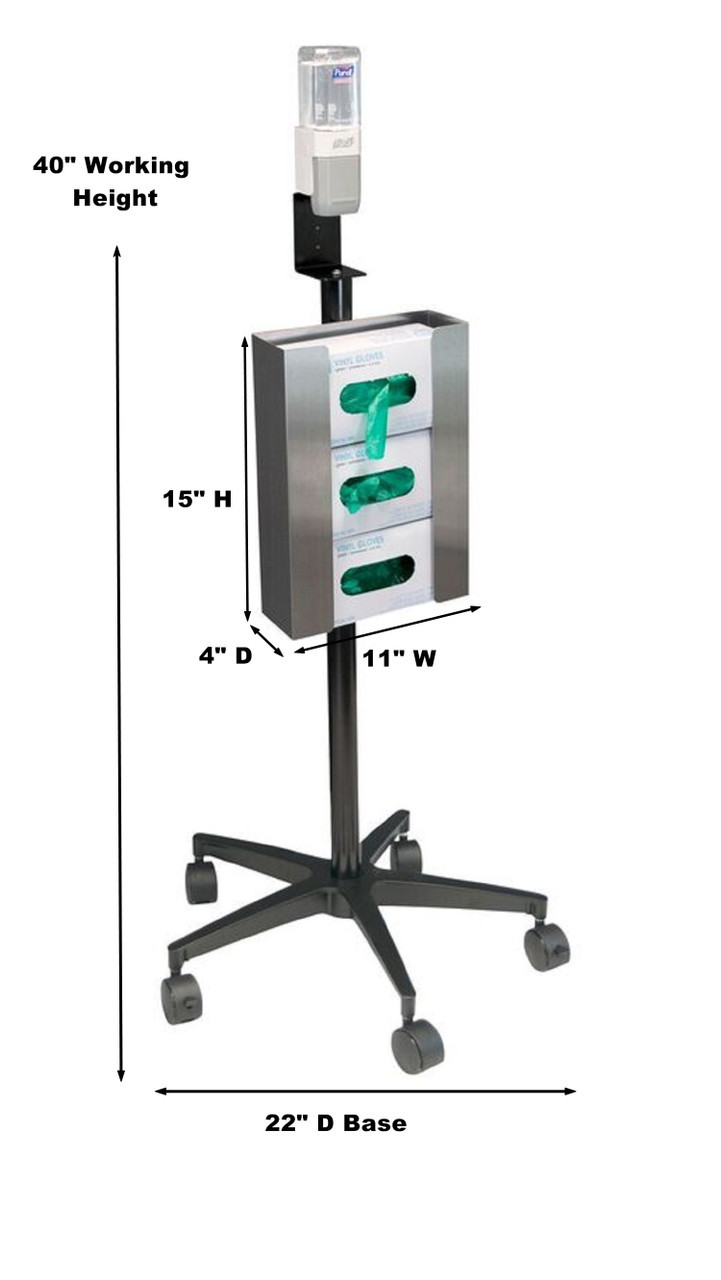 MOBILE GLOVE AND SANITIZER STAND - Scot-Med LLC.