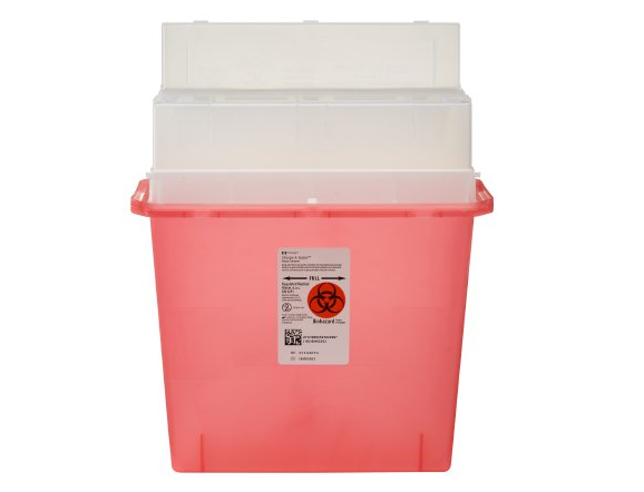 Sharps Container Transparent Red Tortuous Path 5qt, EA - Scot-Med LLC.