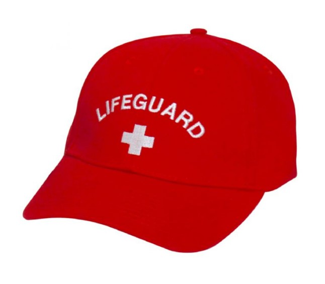 Lifeguard Cap, Low Profile with White Embroidered Logo, Red - Scot-Med LLC.