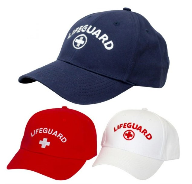 Lifeguard Cap, Low Profile with White Embroidered Logo, Red - Scot-Med LLC.