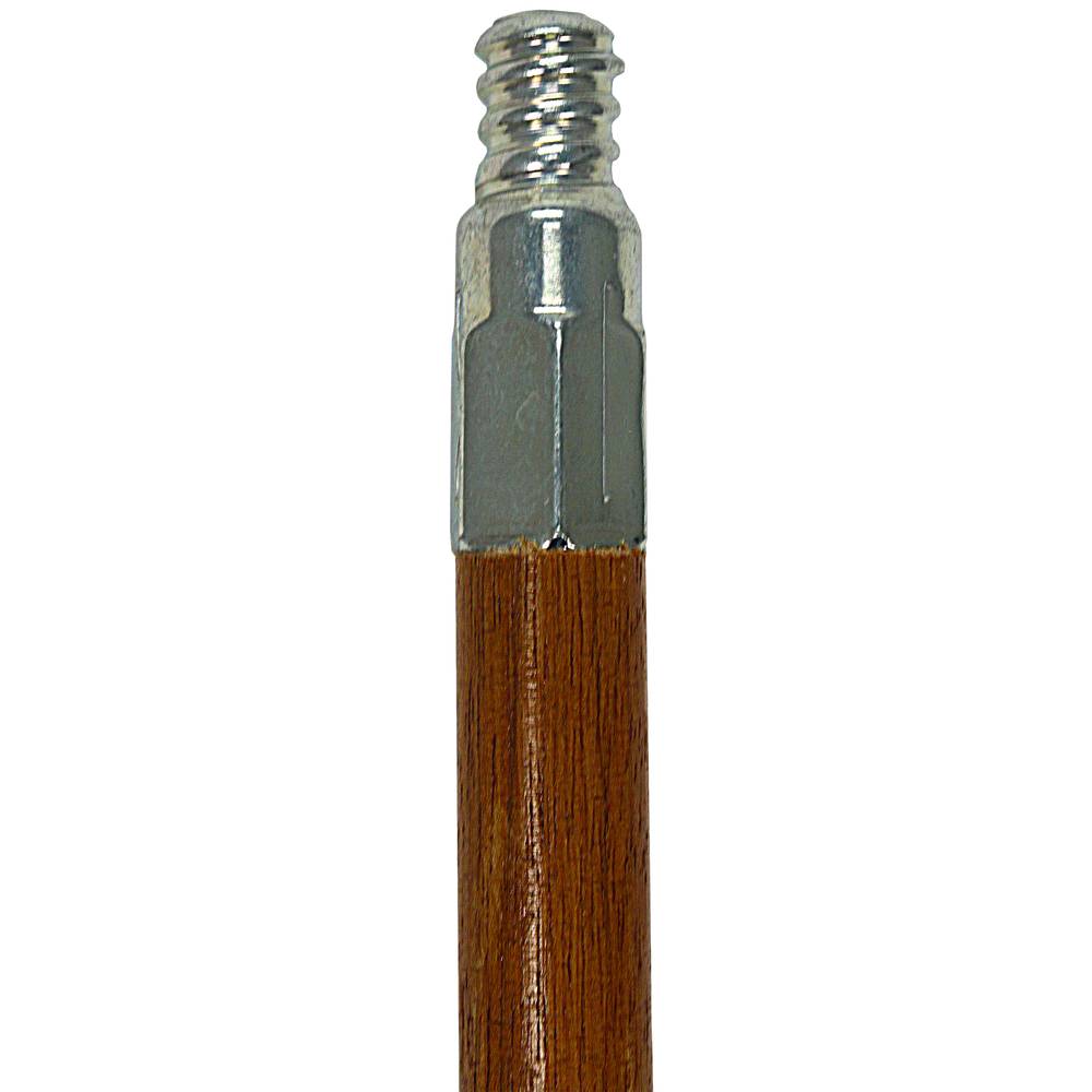 Threaded Wood Handle with Metal Tip 15/16 in. x 60 in. Natural, 6 per ...