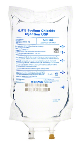 ExcelPlus Sodium Chloride Injections, 0.9%, 500 ml (Rx), 24/cs