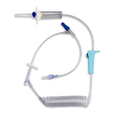 IV Administration Set Needless Coiled Tubing 96in 10 Drop 50s