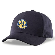Southeastern Conference SEC Navy Fitted Wool 6-stitch Umpire Cap