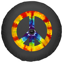 Jeep Wrangler JL (18-26) Tire Cover - Tie Dye Peace Sign