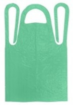 Green Polyethylene Aprons .04mm Smooth, 28 x 46, 100/Bag, 5 Dispenser ...