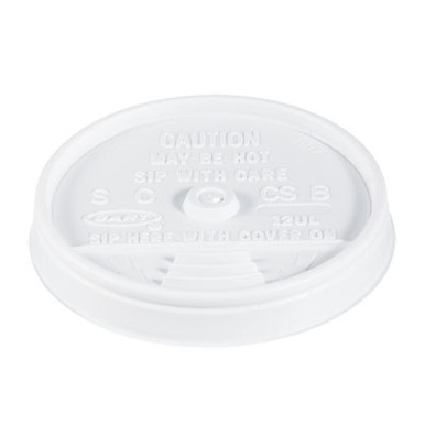 Sip Thru Lids, Fits 10 oz to 14 oz Foam Cups, Plastic, White, 100/Pack ...