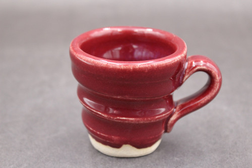 Espresso Ruby Red Mug, roughly 2oz size (SK8092) - Cherrico Pottery, LLC