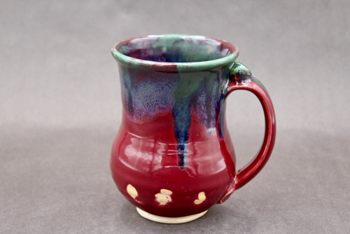 Ruby Red Mug with Copper Rim, roughly 16oz. size (SK8294) - Cherrico ...