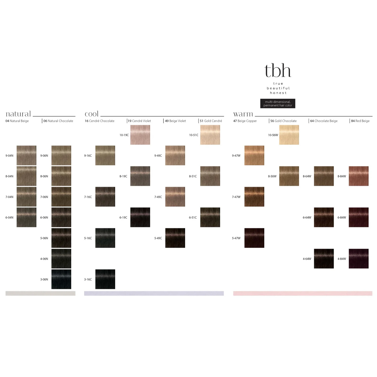 Nuancier De Couleurs De Cheveux Tigi