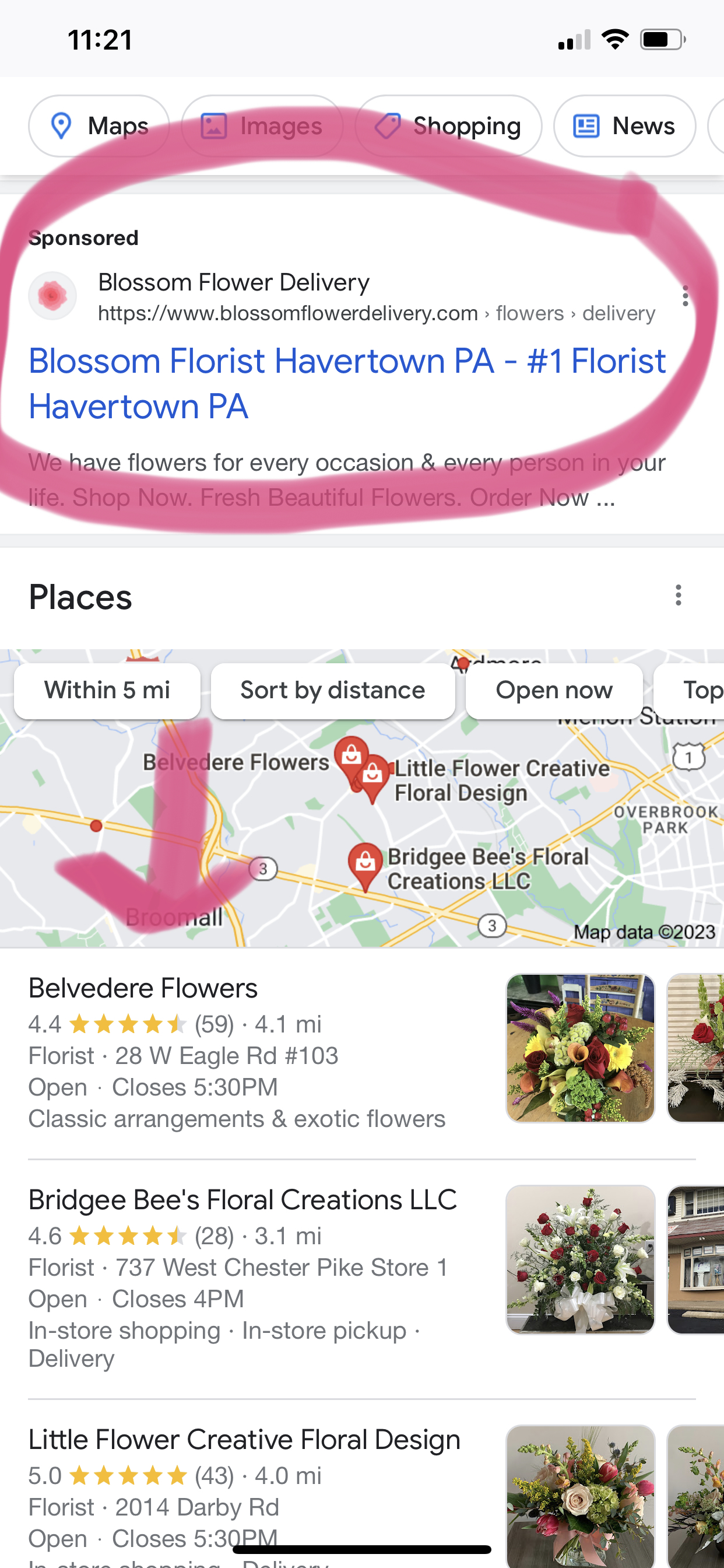 How to search for a "Real Local Florist" and avoid "Order Gatherers ...