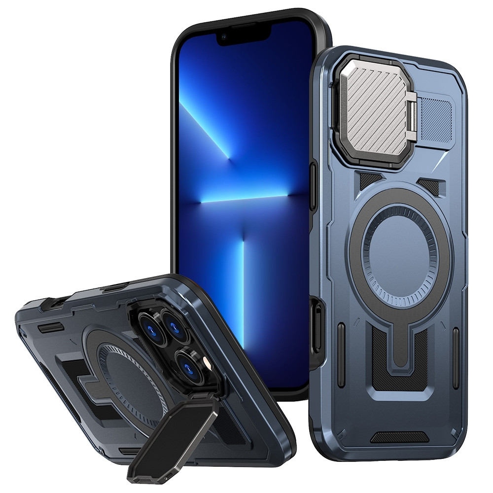 iPhone 13 Pro Max Shield Frame Holder MagSafe Phone Case - Blue