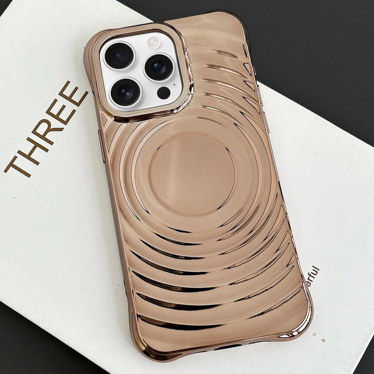 iPhone 13 Pro Max Electroplating Wave MagSafe Phone Case - Gold