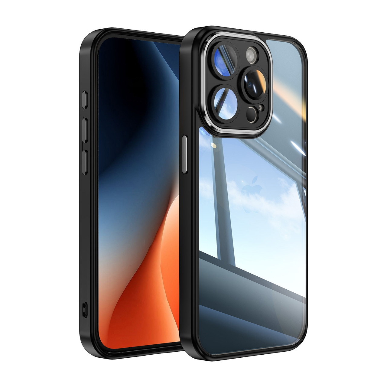 iPhone 13 Pro Max Acrylic Hybrid TPU Armor Shockproof Phone Case - Black