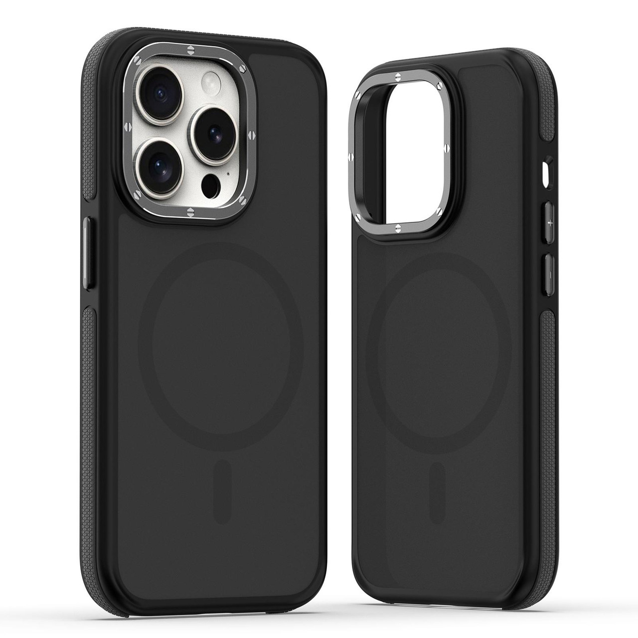 iPhone 13 Pro Max Dual-Color Skin Feel MagSafe Phone Case - Black