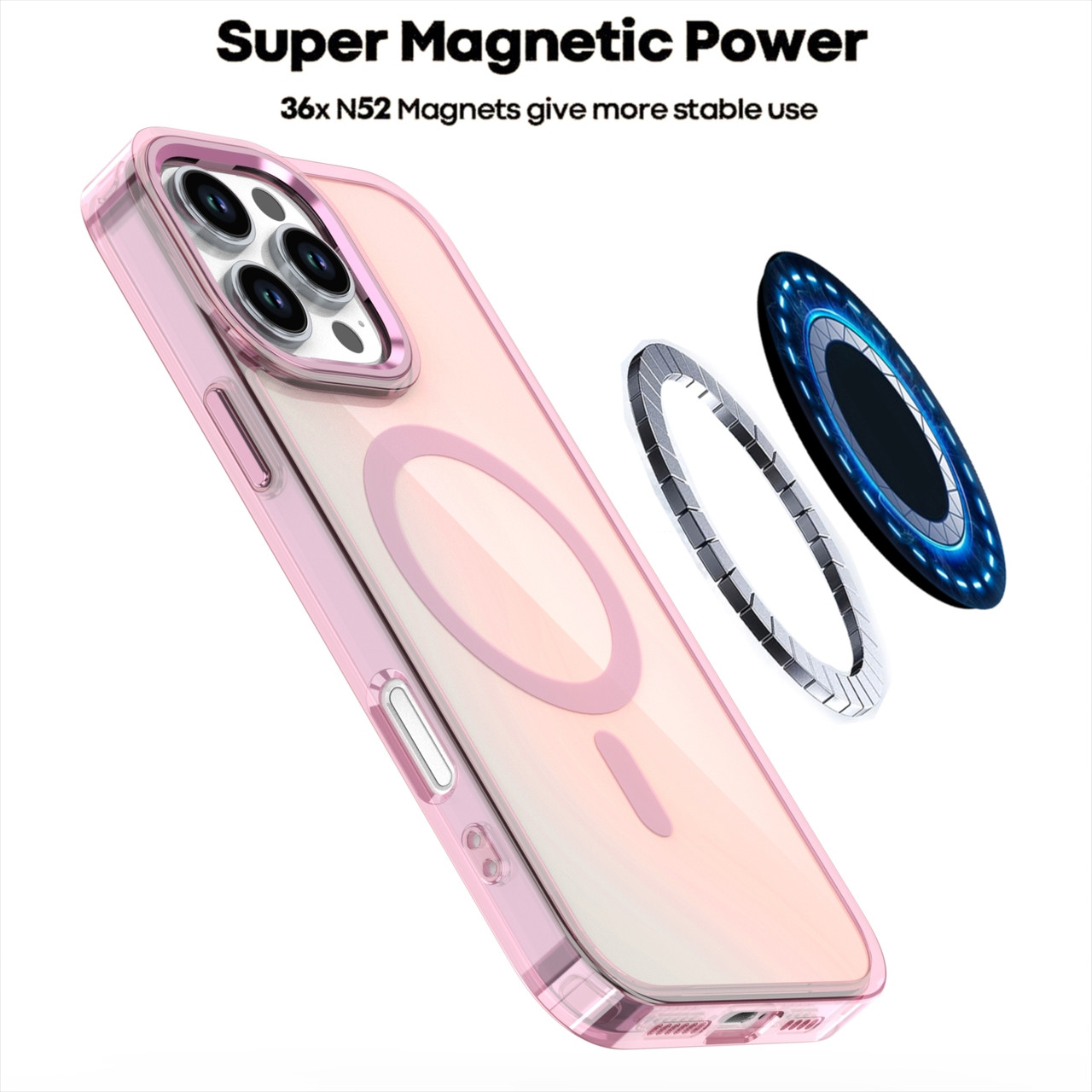 iPhone 13 Pro Max Bright Shadow Magsafe Discoloration Phone Case - Purple
