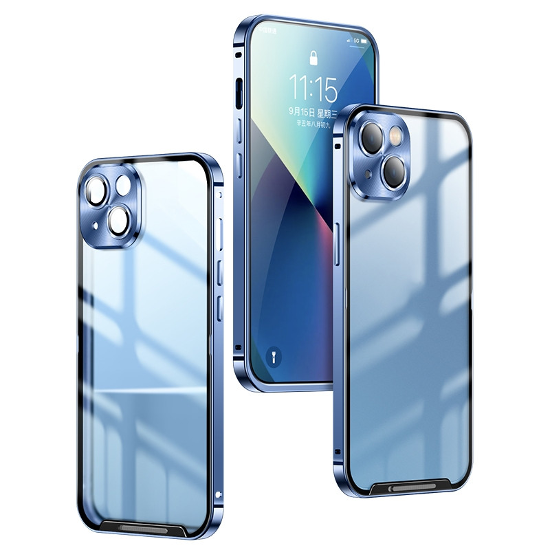 iPhone 13 Pro Frosted Metal Phone Case - Silver
