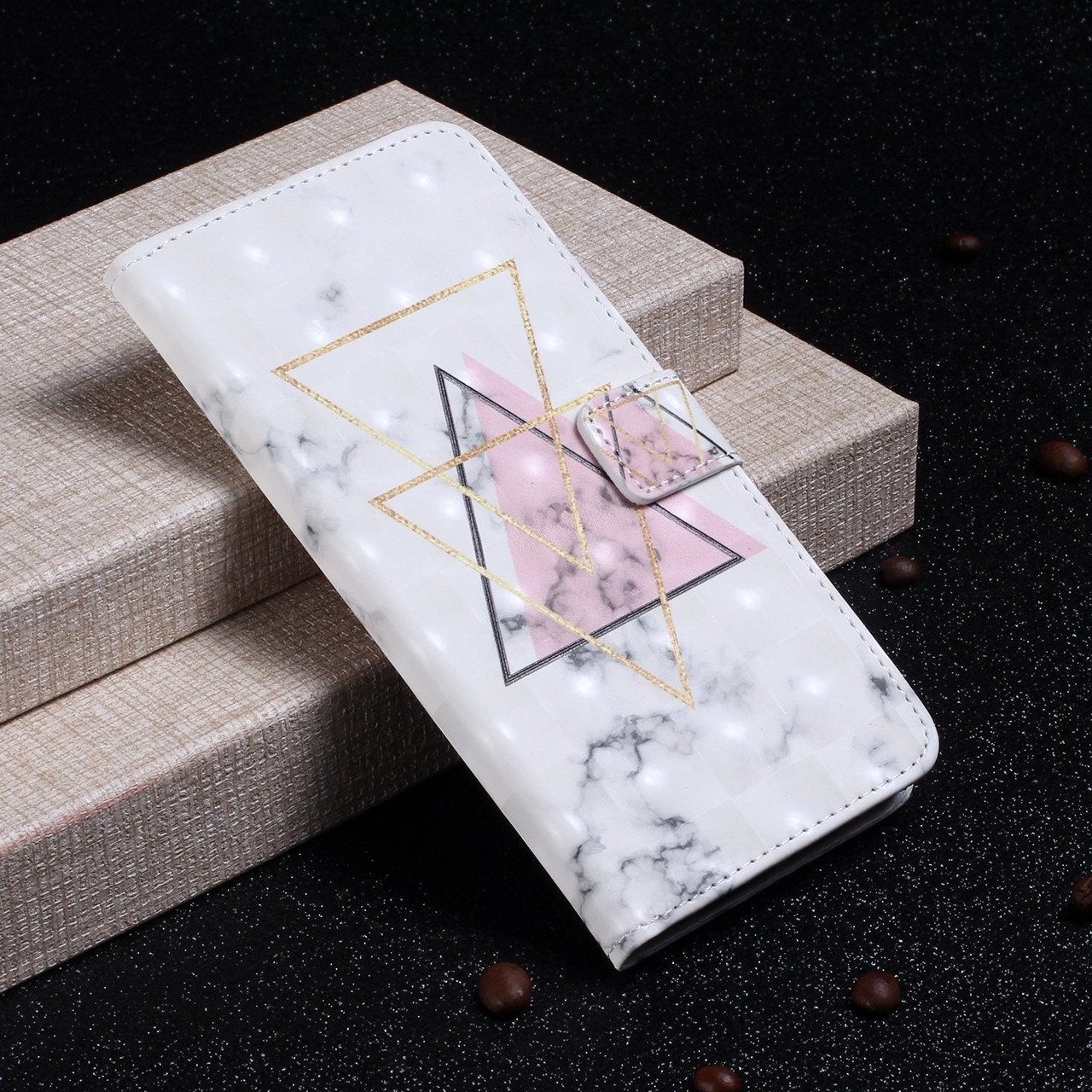 iPhone 13 Pro Oil Embossed 3D Drawing Leather Phone Case - Triangular ...