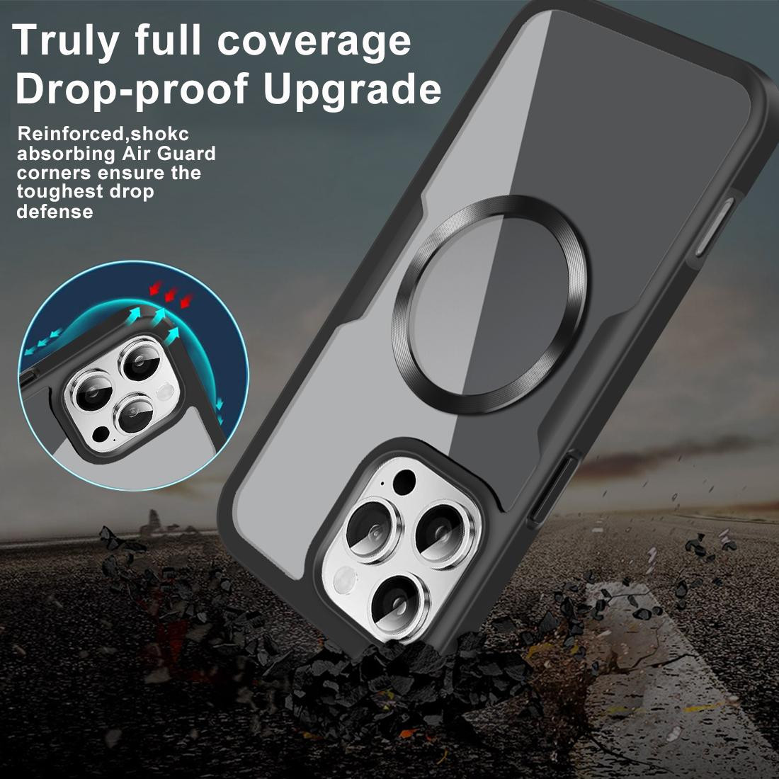 iPhone 13 CD Texture MagSafe Phone Case - Black