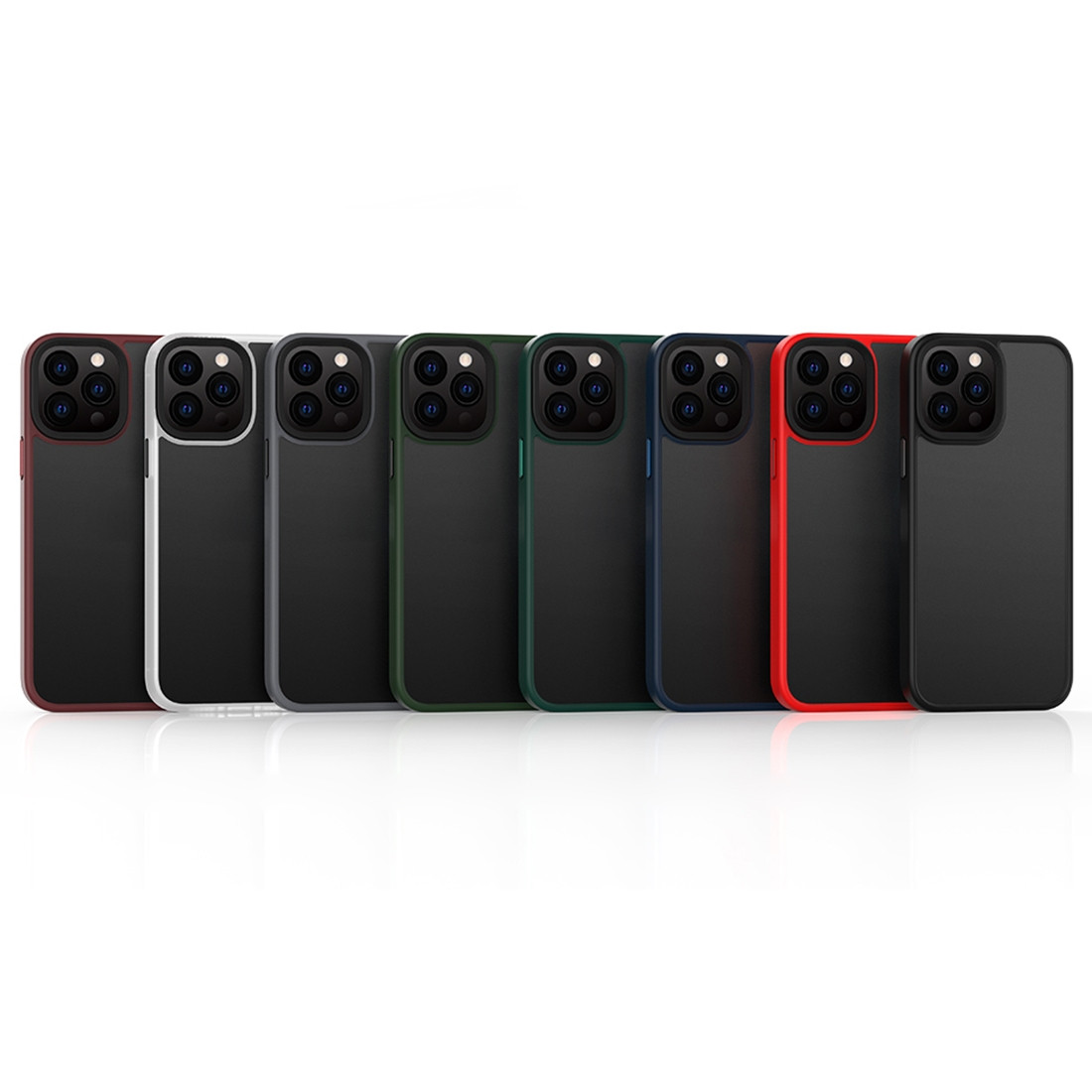 iPhone 13 Frosted Back Shockproof Phone Case - Black