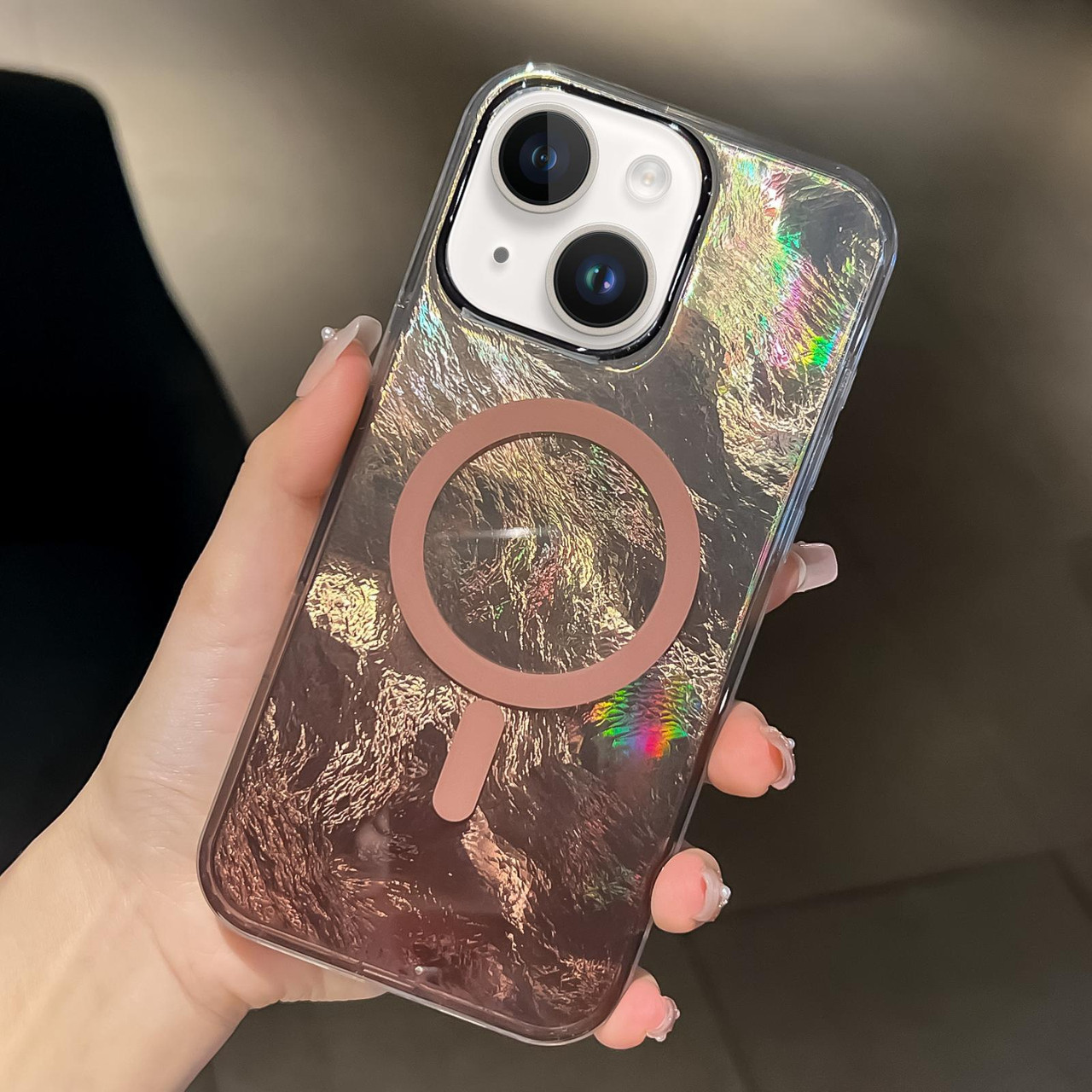 iPhone 13 Plating Gradient Glacier Texture MagSafe Phone Case ...