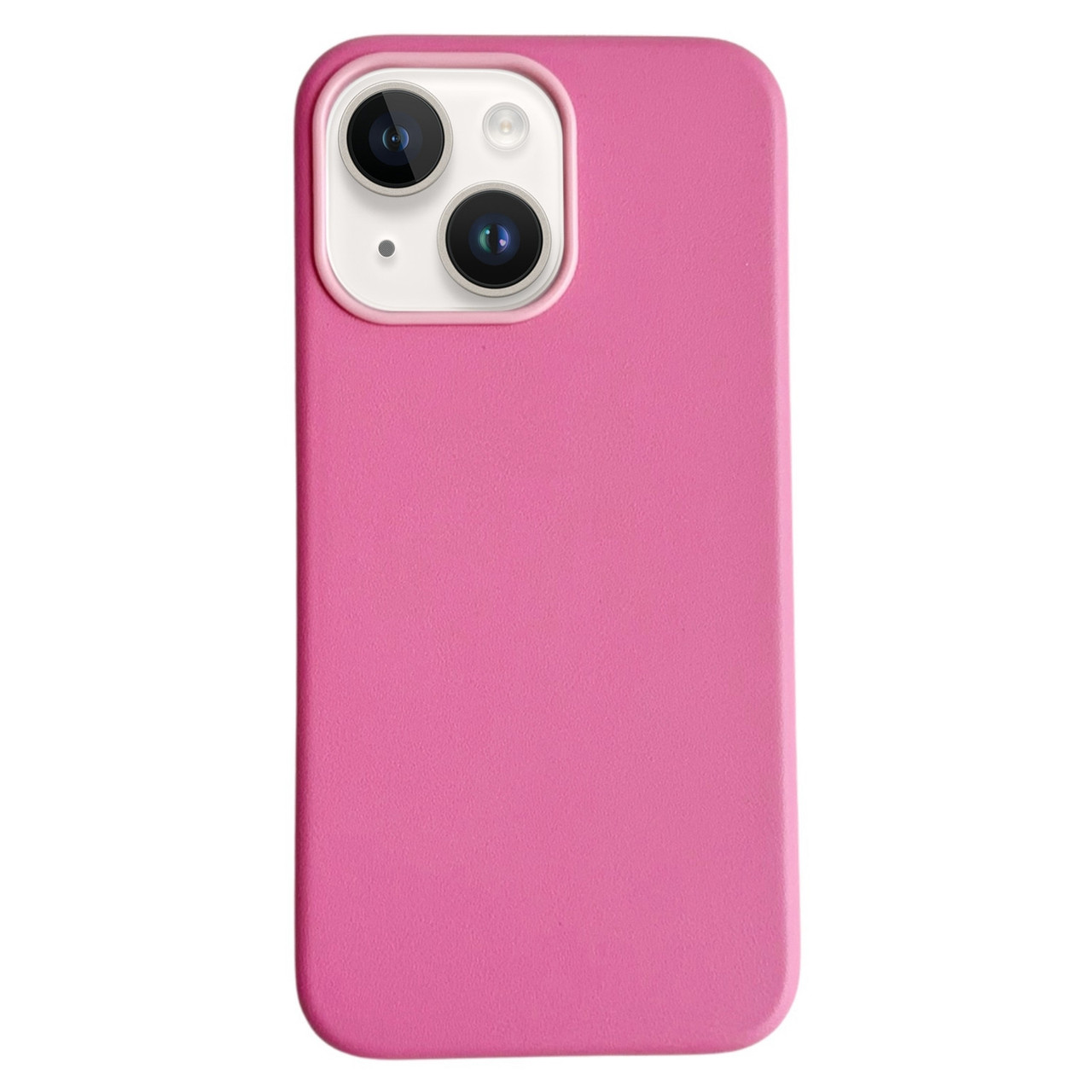 iPhone 13 Pure Color Leather Magsafe Magnetic Phone Case - Pink