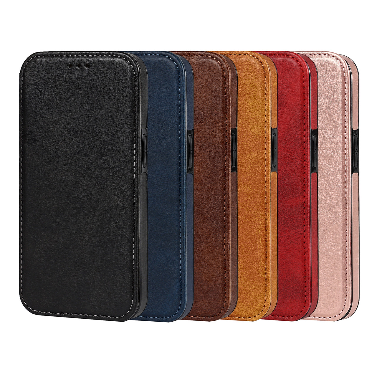 iPhone 13 mini Knight Magnetic Suction Leather Phone Case - Brown
