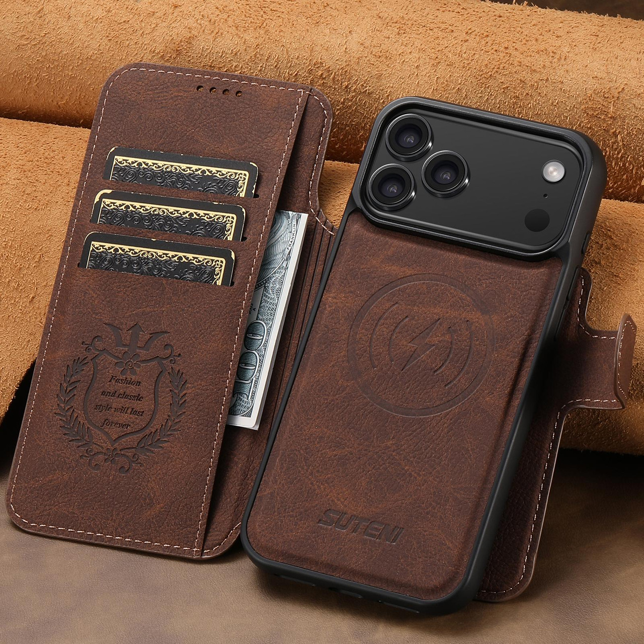 iPhone 17 Pro Max Suteni Q05 2-in-1 Multi-function MagSafe Wallet ...