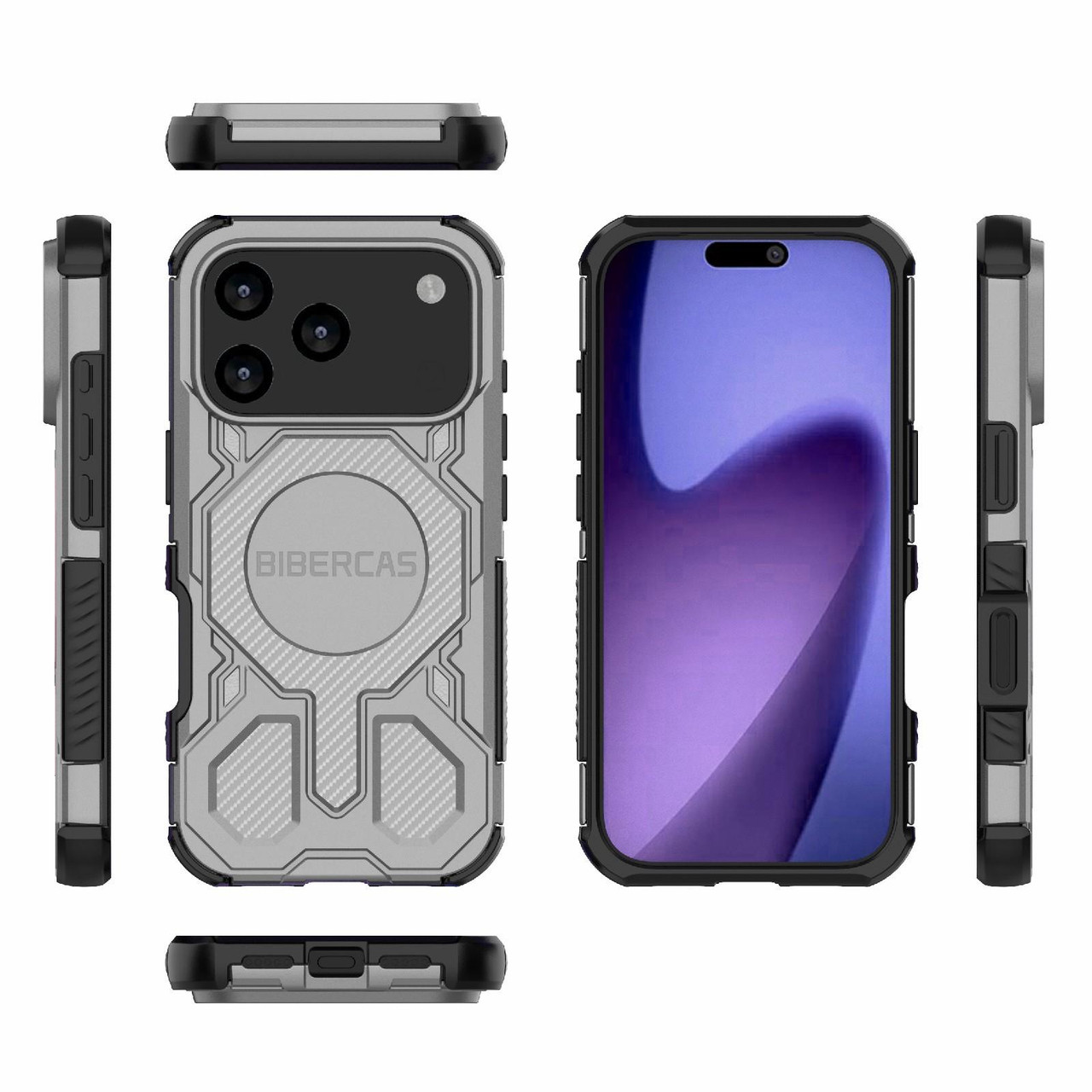 iPhone 17 Pro BIBERCAS Real Color Series MagSafe Shockproof Phone Case ...