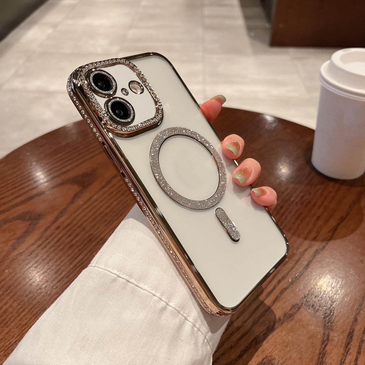 iPhone 17 Diamond Plated MagSafe TPU Phone Case - Gold