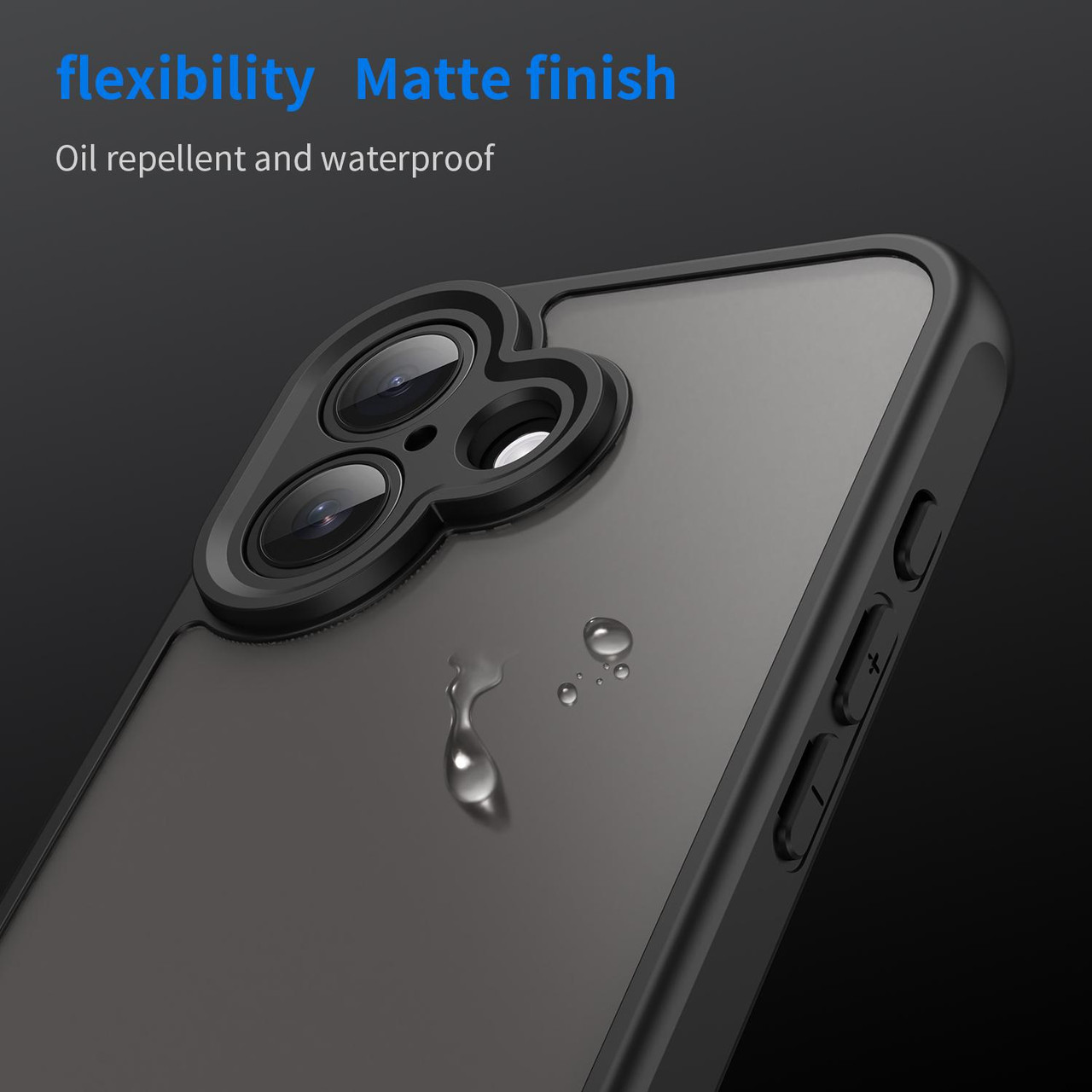 iPhone 17 Fan Dun Series TPU Hybrid PC Frosted Phone Case - Black