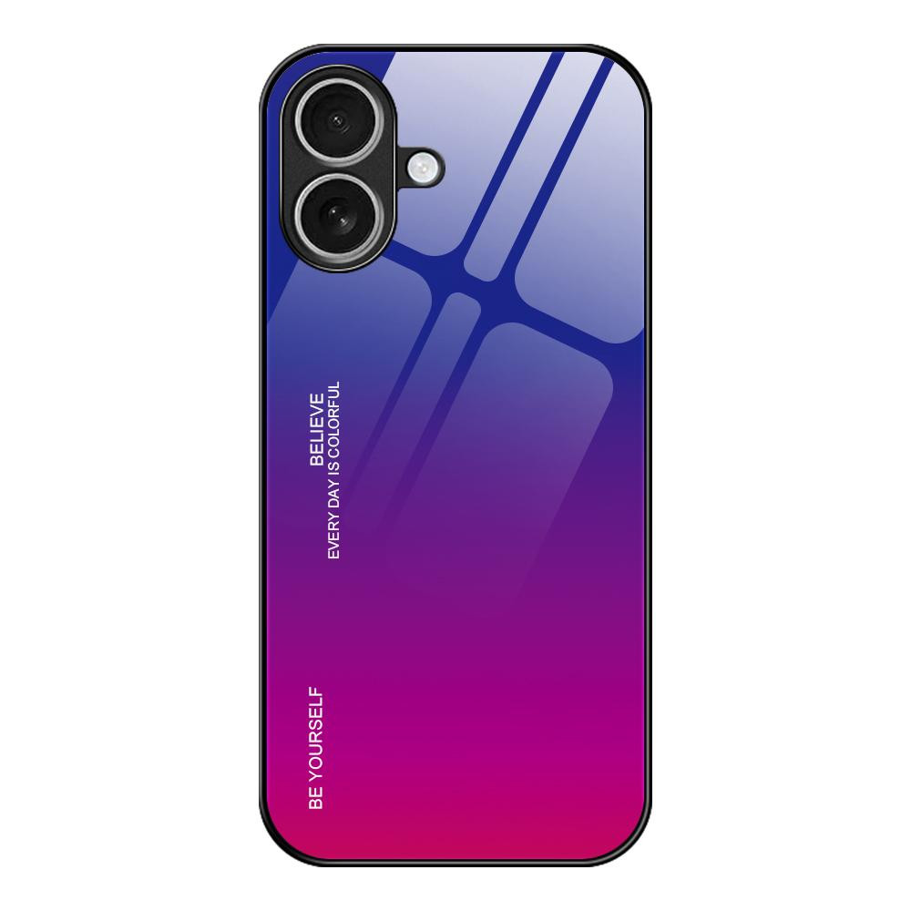 iPhone 17 Gradient Color Glass Phone Case - Purple Red