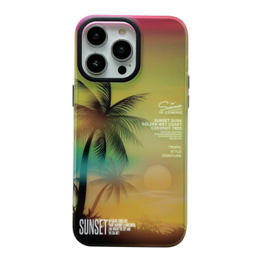 iPhone 13 Pro Max SUNSET Coconut Tree Dual-side Laminating Laser Phone ...