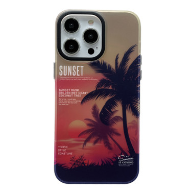 iPhone 13 Pro Max SUNSET Coconut Tree Dual-side Laminating Laser Phone ...