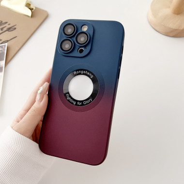 iPhone 13 Pro Two-color Gradient MagSafe TPU Phone Case - Blue+Wine Red