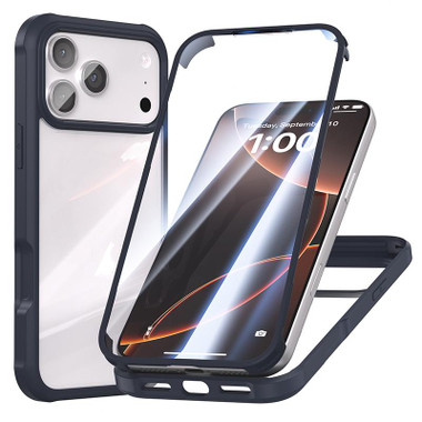 iPhone 17 Pro Double-sided Plastic Glass Phone Protective Case - Blue