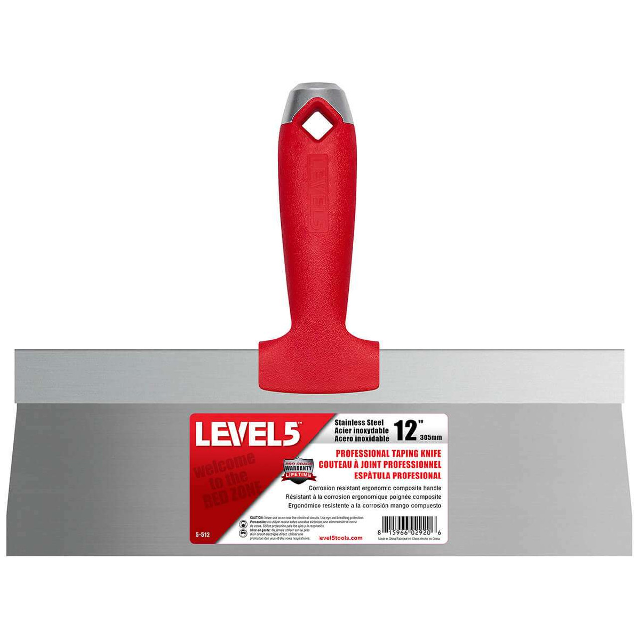 12 Stainless Steel Drywall Taping Knife LEVEL5