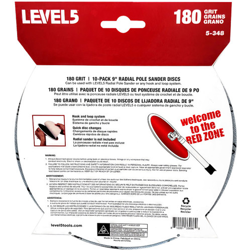 180 Grit 9" Radial Sander Disc - 10 Pack | LEVEL5