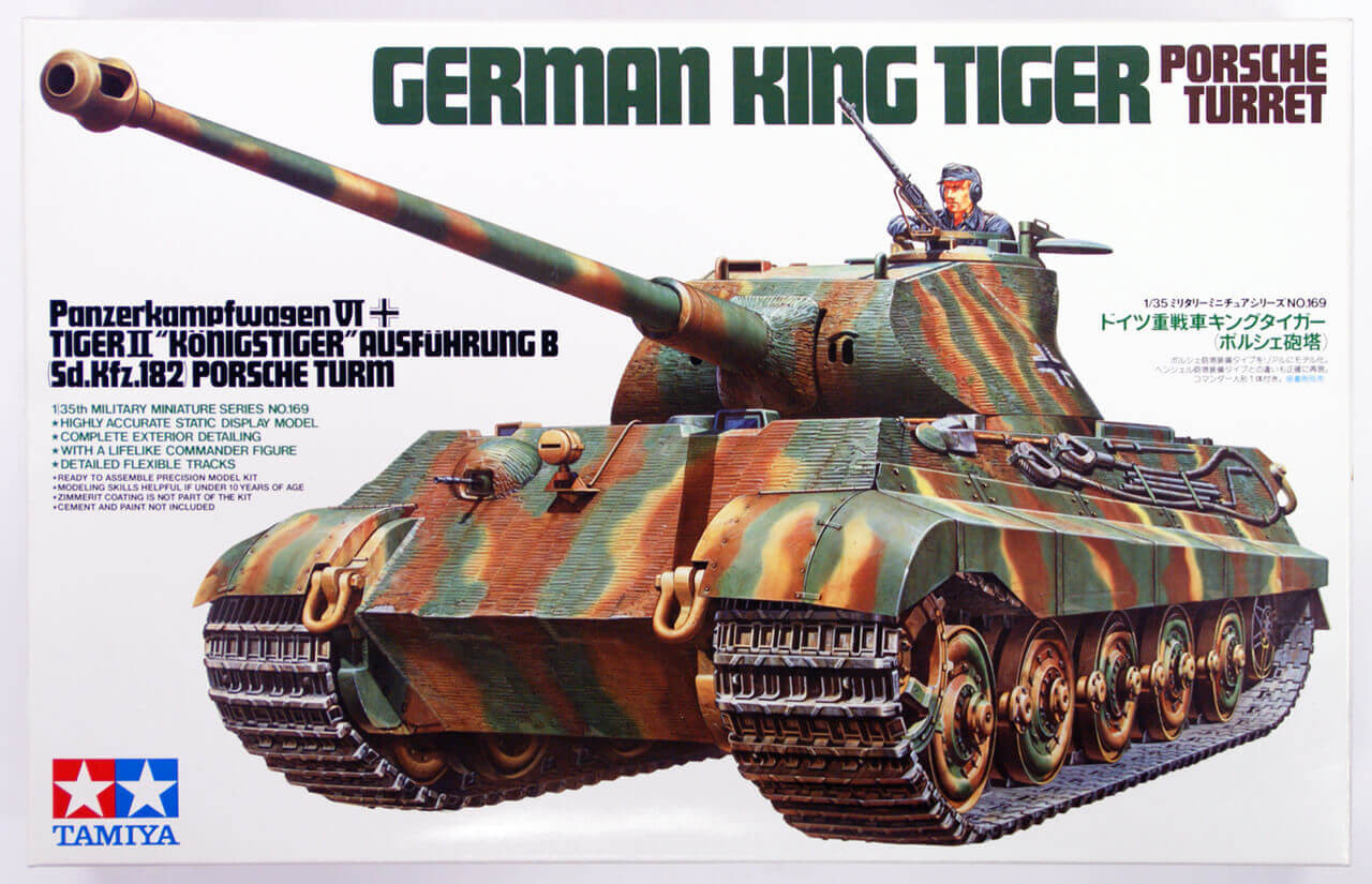 Tamiya 35169 WWII German King Tiger Tank Porsche Turret 1/35 Scale Kit ...