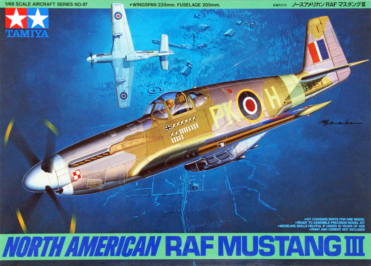 Tamiya 61047 North American RAF Mustang III 1/48 Scale Kit - Plaza Japan