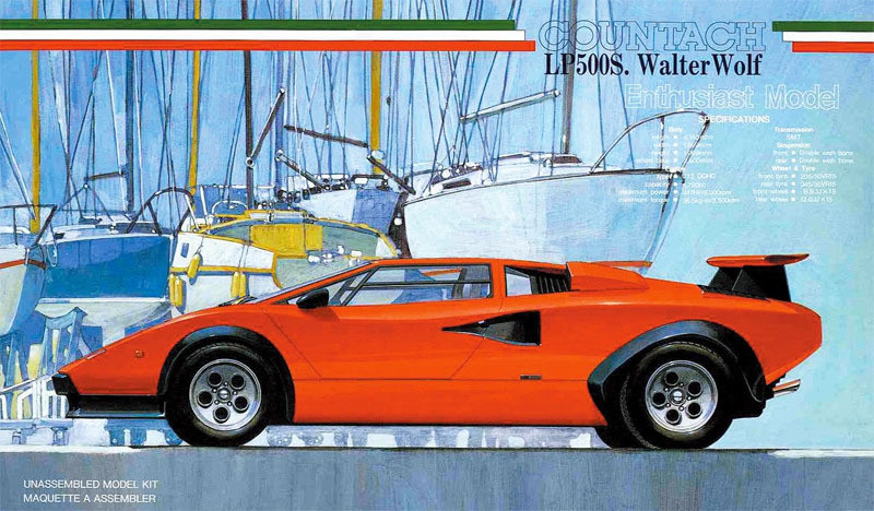 Fujimi EM15 Lamborghini Countach LP500S Walter Wolf 1/24 Scale Kit ...
