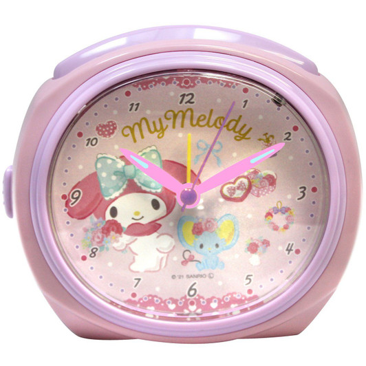 Sanrio Alarm Clock My Melody Analog Pink Metallic