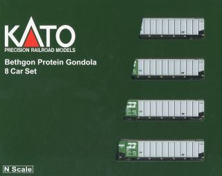 106-4651 Bethgon Protein Gondola BN #2 8 Car Set (N scale)
