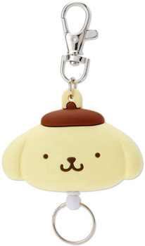 Face Shaped Reel Keychain Pom Pom Purin