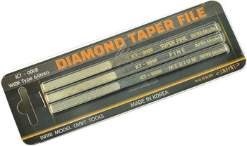 Diamond Taper File Set (Wide Type 6.0mm) 3pcs