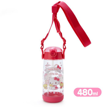 Water Bottle with Straw Hello Kitty