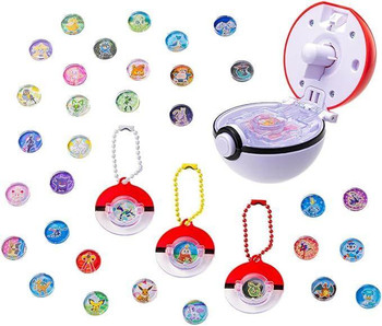 Pokemon Chip Sticker Maker Gacha Keychain and 40 Stickers