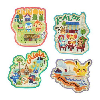 Pokemon Center Original Sticker Set Of 4 Sheets Sinnoh Kalos Alola Pikachu