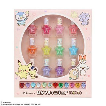 Pokemon Center Removable Nail Polish 12-Color Set PokePeace PK
